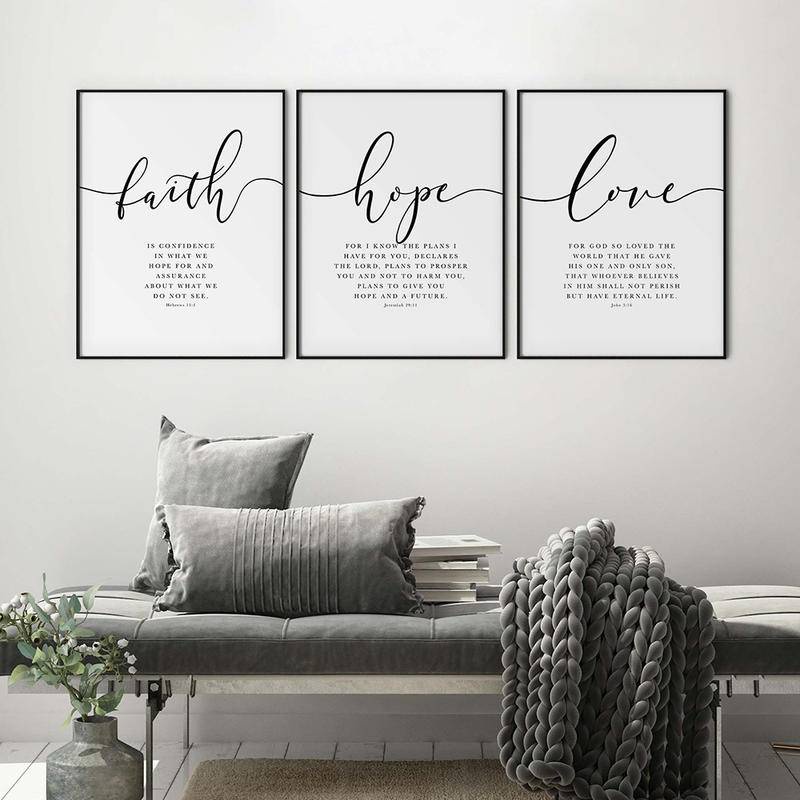 Bible Verse Poster Prints Faith Hope Love Wall art Print Christian ...