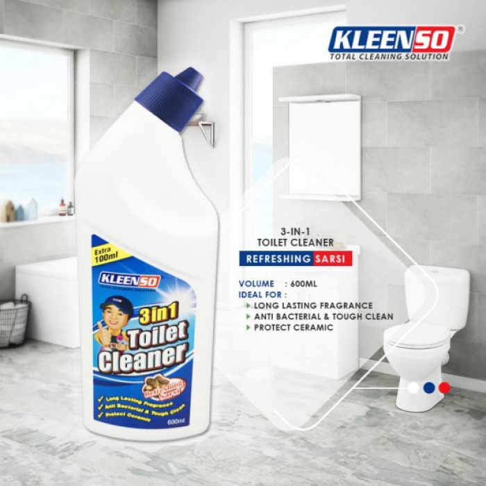 KLEENSO Toilet Bowl Cleaner 3 In 1 (600ml) | Pembersih Mangkuk Tandas ...