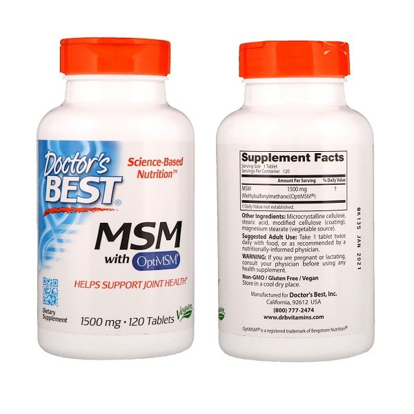 Doctor's Best, Best MSM 1500, 1500mg, 120 Tablets | Shopee Malaysia