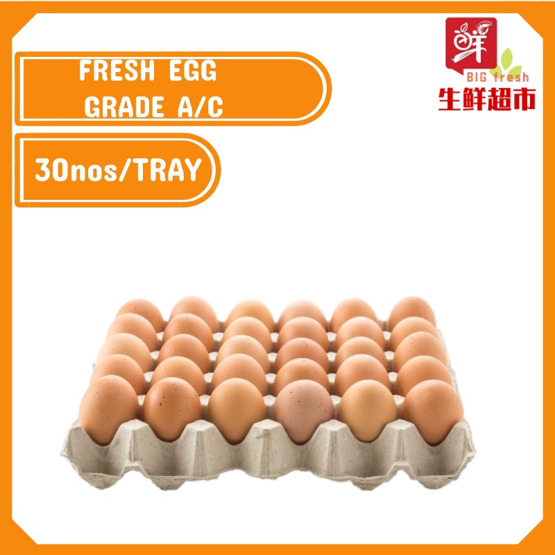 Daily Fresh Eggs Grade A/C Egg 新鲜鸡蛋 A/C 级 - 30pcs Per Tray | Shopee ...