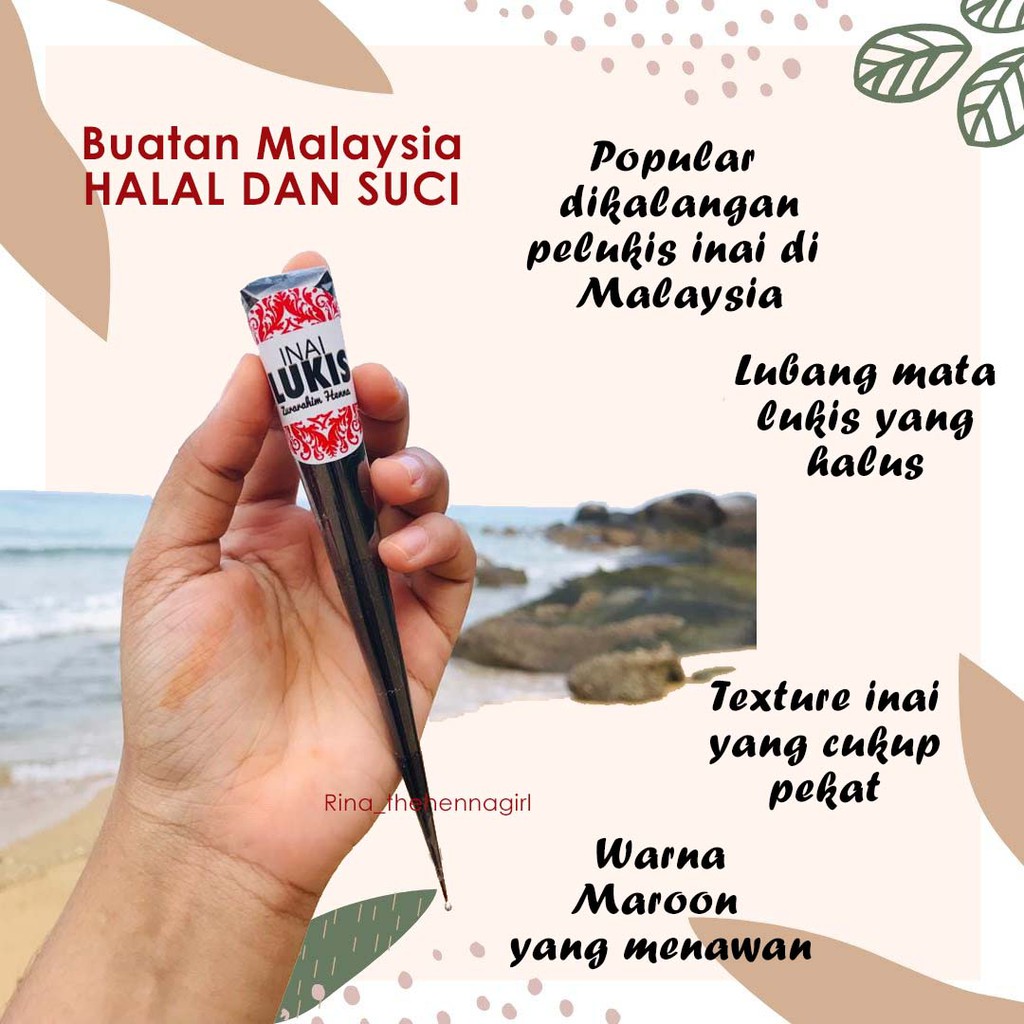 🍎 INAI LUKIS ZURARAHIM HENNA (MAROON) / INAI CONE MAROON | Shopee Malaysia