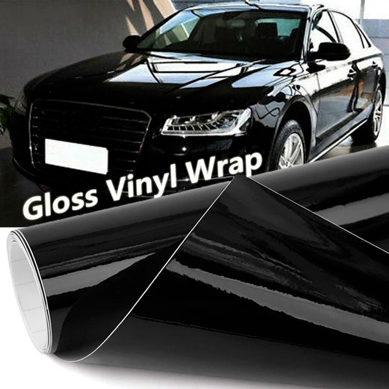 1Pc Car Ultra Gloss Black Vinyl Wrap Car Body Stickers /Auto Motorcyle ...