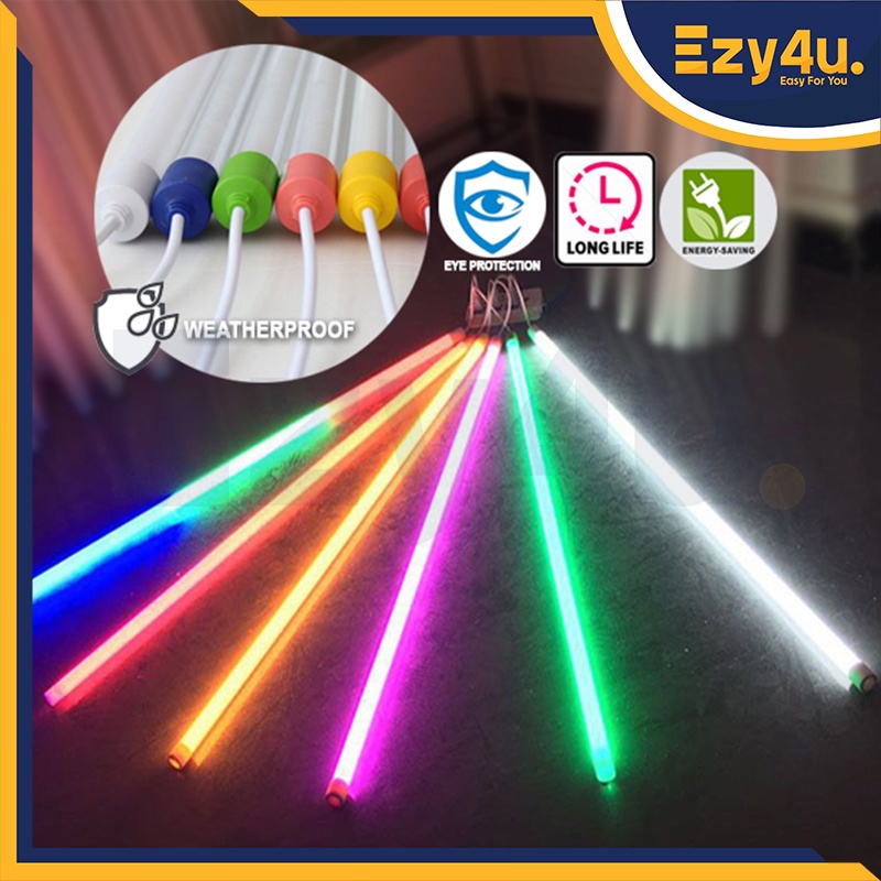18W Weatherproof Colour Tube T8 LED 4 ft Multi Colour Light Red Yellow ...