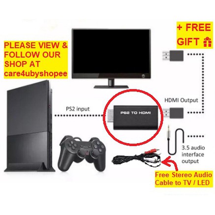 PS2 TO HDMI CONVERTER ADAPTER WITH 3.5MM AUDIO OUTPUT SUPPORTS FOR PS2 ...