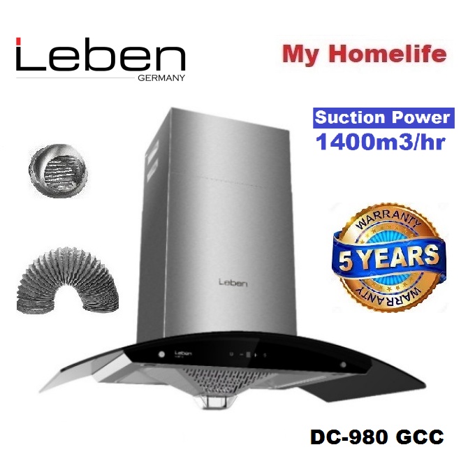 LEBEN Kitchen Hood and Hob DC-980 GCC / 1400m3/hr (NON RETURNABLE ...