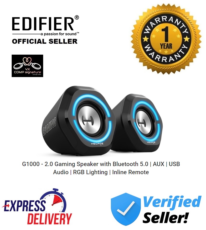 Edifier G1000 - 2.0 Gaming Speaker with Bluetooth 5.0 | AUX | USB Audio ...