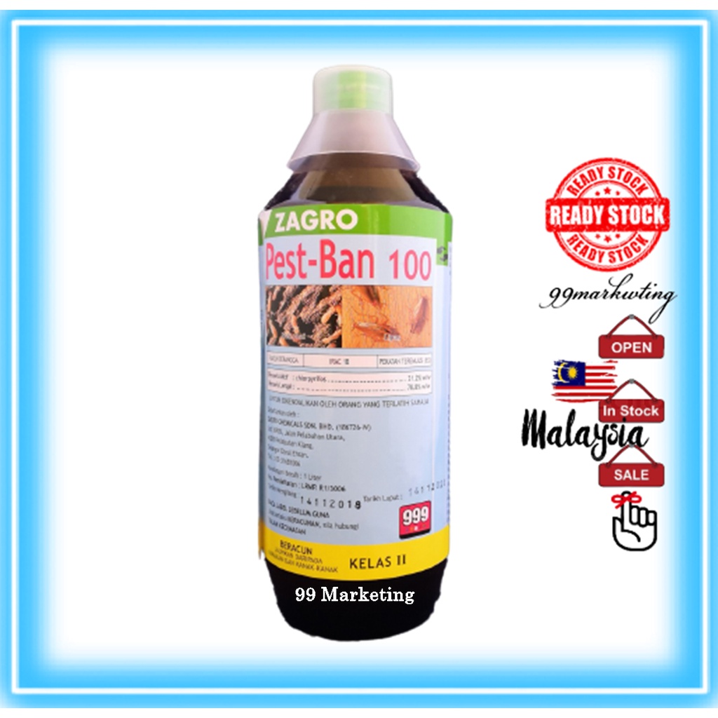 1L PestBan 100 Zagro Racun Anai Anai Semut Serangga Termites Pesticides ...
