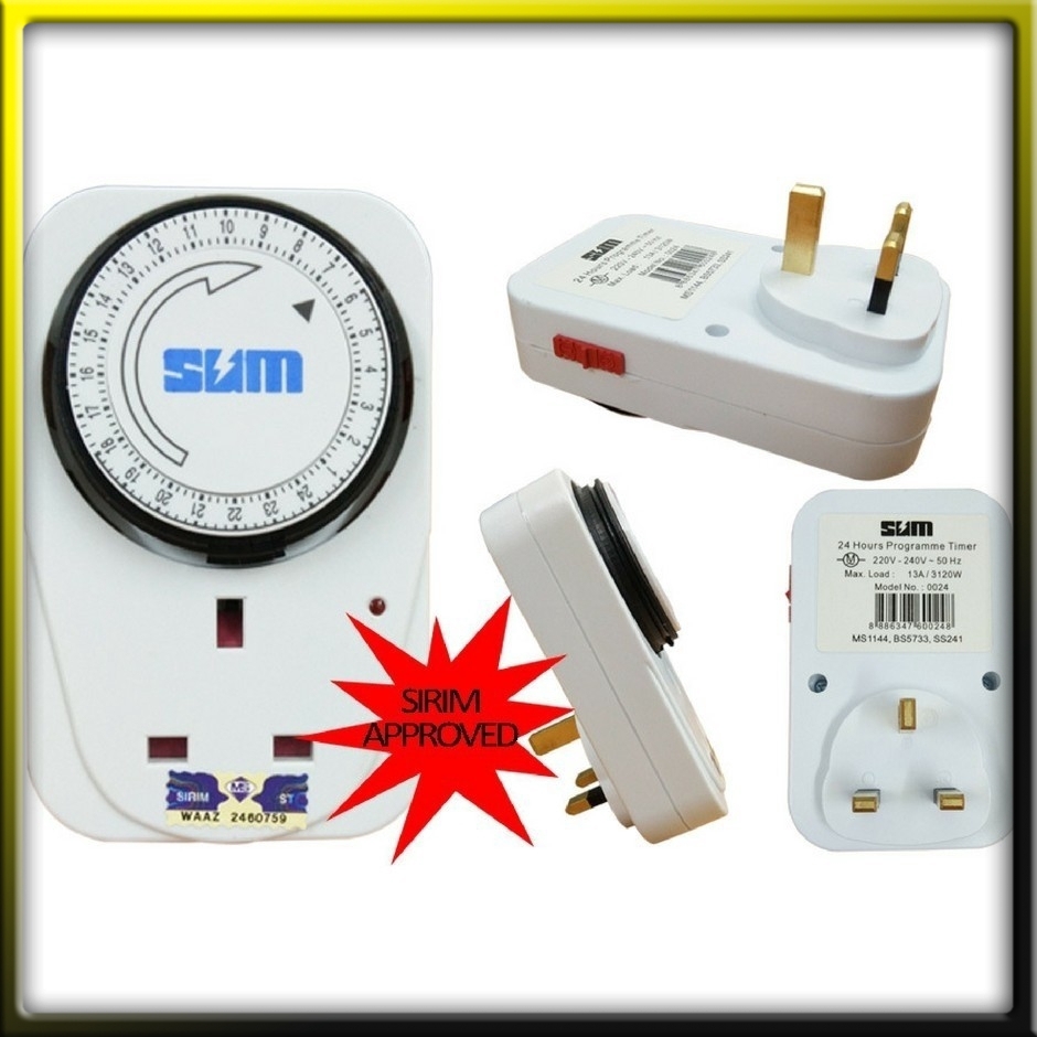 SUM 24hrs Programmable 13A Plug In Timer With SIRIM | Shopee Malaysia