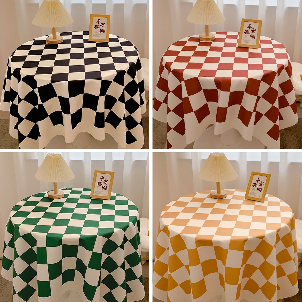 【Ready Stock】Ins Checkerboard Tablecloth Home Dining Table Cloth Cafe ...