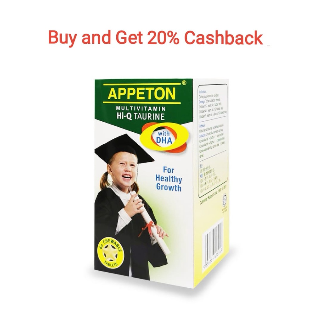 APPETON MULTIVITAMIN HI-Q TAURINE TABLET WITH DHA 60'S [EXP: 1/2027 ...