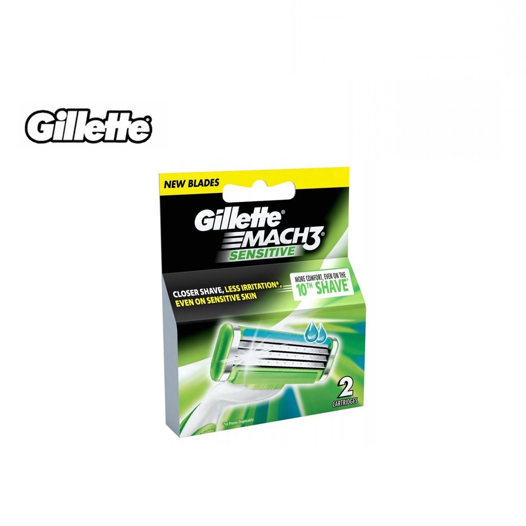 Gillette Mach 3 / Mach3 Sensitive 2 pcs Refill Cartridges Blades Pisau ...
