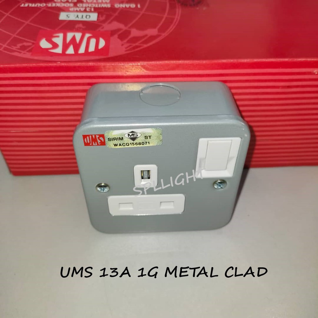 (SIRIM)UMS Metal Clad Switch Socket Outlet 13A 1213M/ 2213M 13A x 2G | Shopee Malaysia