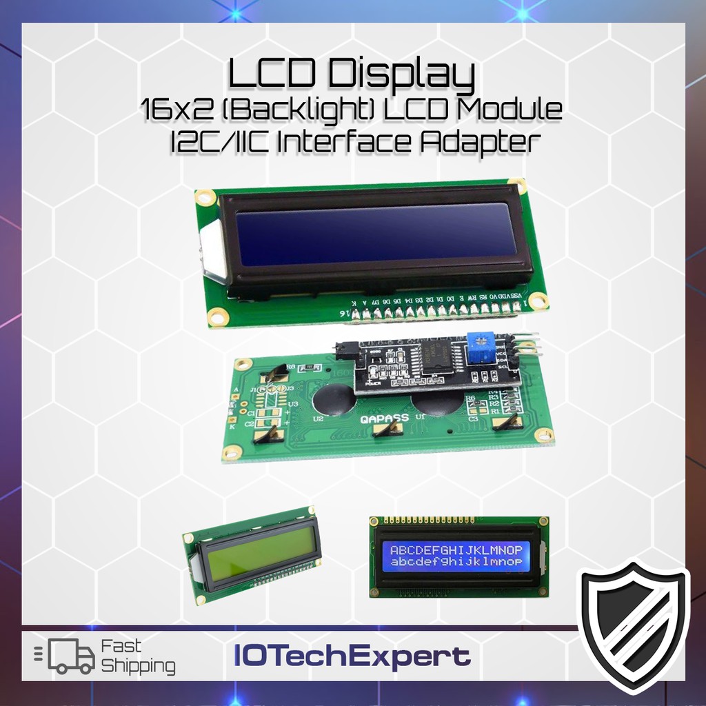 LCD Display LCD1602 (16x2) with Serial IIC I2C LCD 1602 / Liquid ...