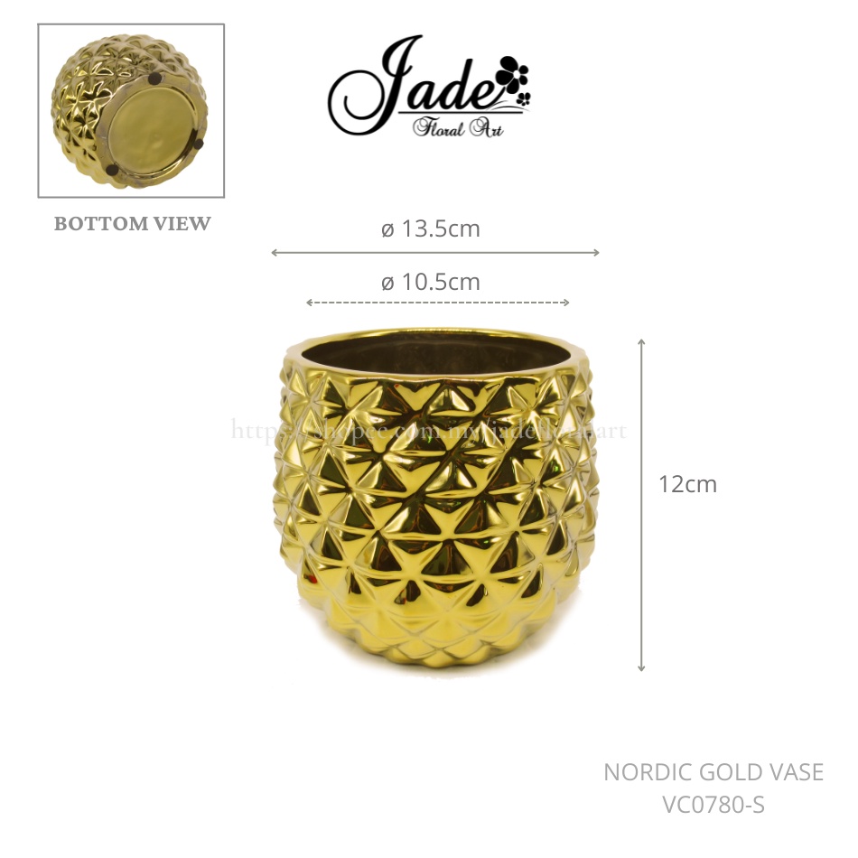PREMIUM GOLD VASE / CERAMIC VASE / PASU EMAS / METALLIC VASE / PASU ...