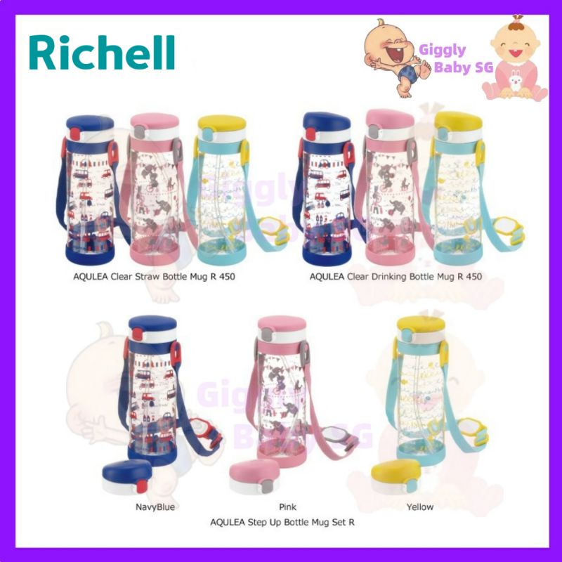 RICHELL AQULEA 450ml Clear Water Bottle (Straw, Direct Drink or Both!) | Shopee Malaysia