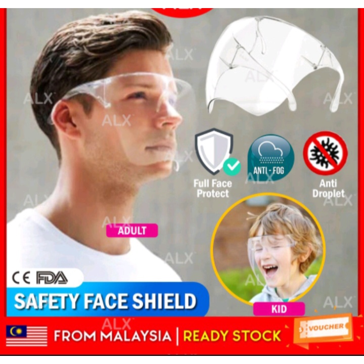🔥READY STOCK Msia🔥 Reusable Full Face Shield Mask [KKM Approved ...