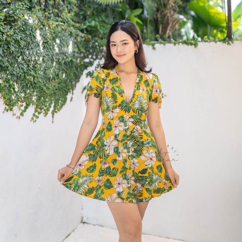 Kimmy SUMMER MOTIF MINI DRESS (Choose Color) | Shopee Malaysia