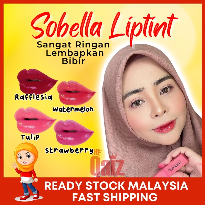 Sobella Lip Tint Waterbased Strawberry Watermelon Tulip Rafflesia Fruit ...
