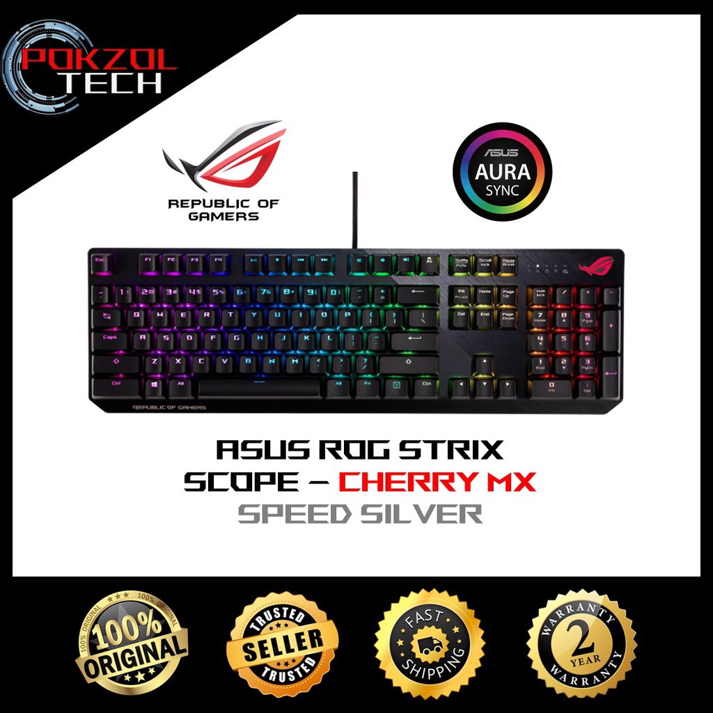 Asus ROG Strix Scope with Cherry MX Speed Silver Switches, Aura Sync ...