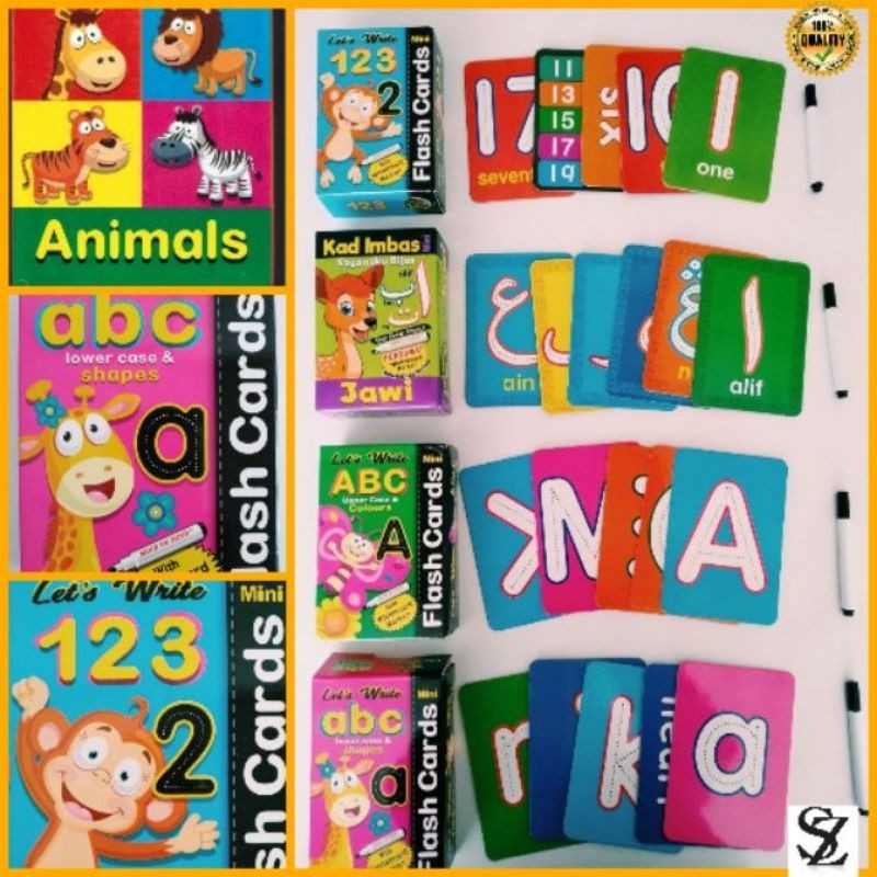 FLASHCARD KAD IMBAS JAWI, ABC ,123 & ALIF BA TA | Shopee Malaysia