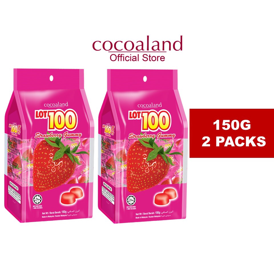Lot 100 Fruit Gummy Strawberry (150g x 2 Packs) | Shopee Malaysia