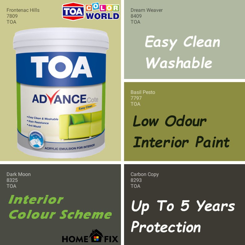 Cat rumah TOA Paint Advance Cote Easy Clean Interior Paint Washable Low ...
