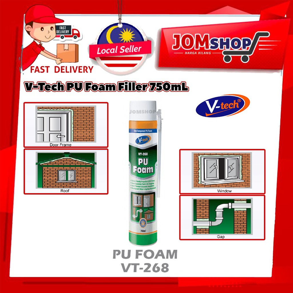 750mL VT-268 V-Tech PU Foam/ PU Foam Filler/ CFC Free PU Foam Filler V ...