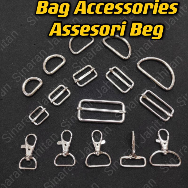 (Metal)Bag Accessories / Assesori Beg / D Ring Cangkuk Beg Bag Buckles ...