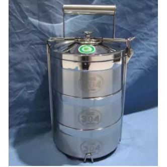 Stainless Steel 3 Tier Anti-Spill Food Container 14CM | Shopee Malaysia