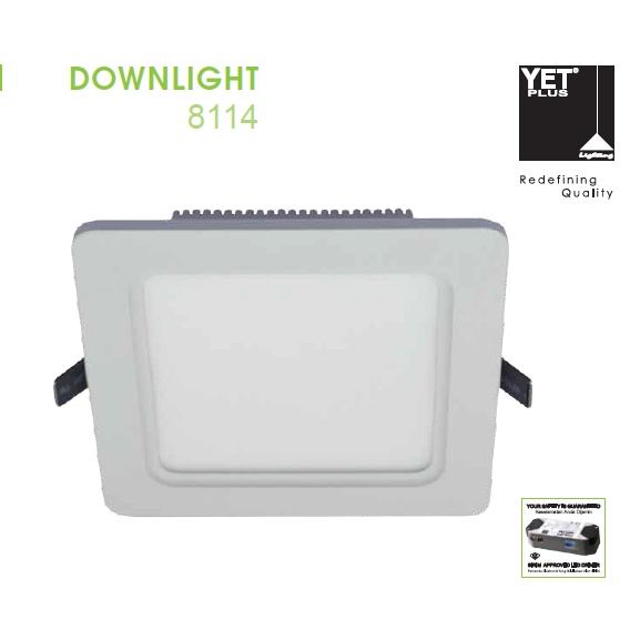 YETPlus Lampu LED Downlight YET8114 Round / YET8115 Square 12w & 18w ...
