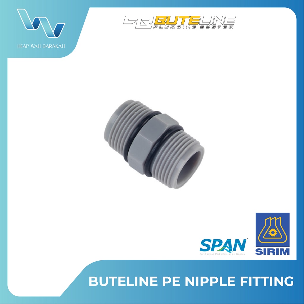BUTELINE PE BARREL NIPPLE FITTING COLD WATER COMPRESS (SIRIM CERTIFIED ...