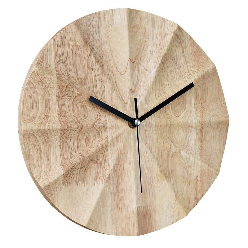 Nordic solid wood simple wall clock living room home Japandi clock wall ...