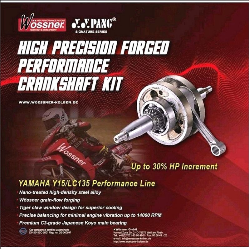 YYPANG WOSSNER RACING CRANKSHAFT Y15ZR / LC4S LC135 / RS150 / NVX155 1.5MM 4.5MM JACK ROD ...