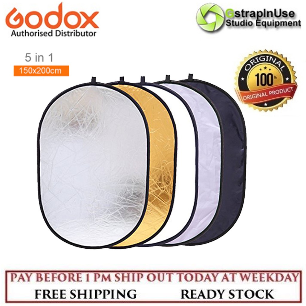 Godox 5 In 1 Collapsible Reflector Human Size (150 x 200cm) | Shopee ...