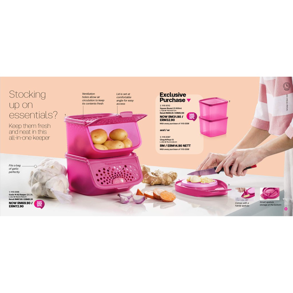 TUPPERWARE Garlic N All Keeper (2pcs) | Shopee Malaysia