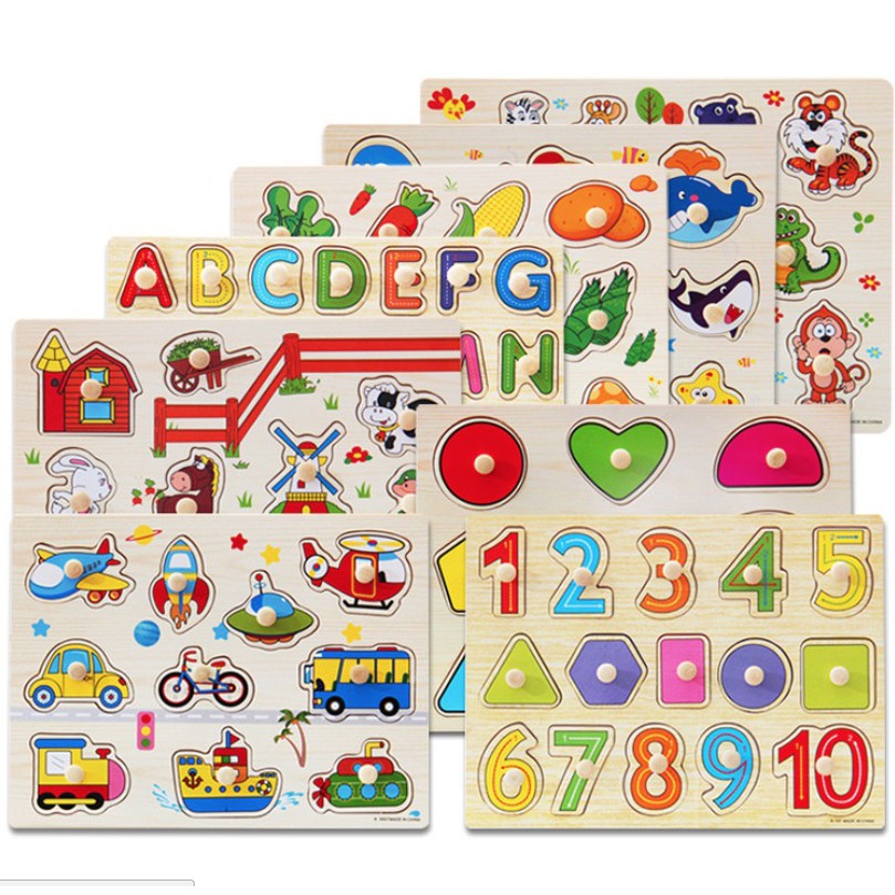 high quality Puzzle Hand Grab Board Set Montessori Early Educational ...