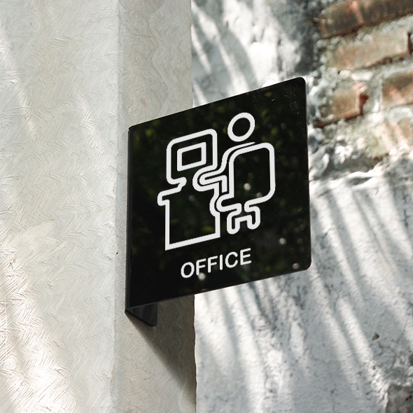 Signage Acrylic Pop Up Sign Square 15x15 cm - Office | Shopee Malaysia