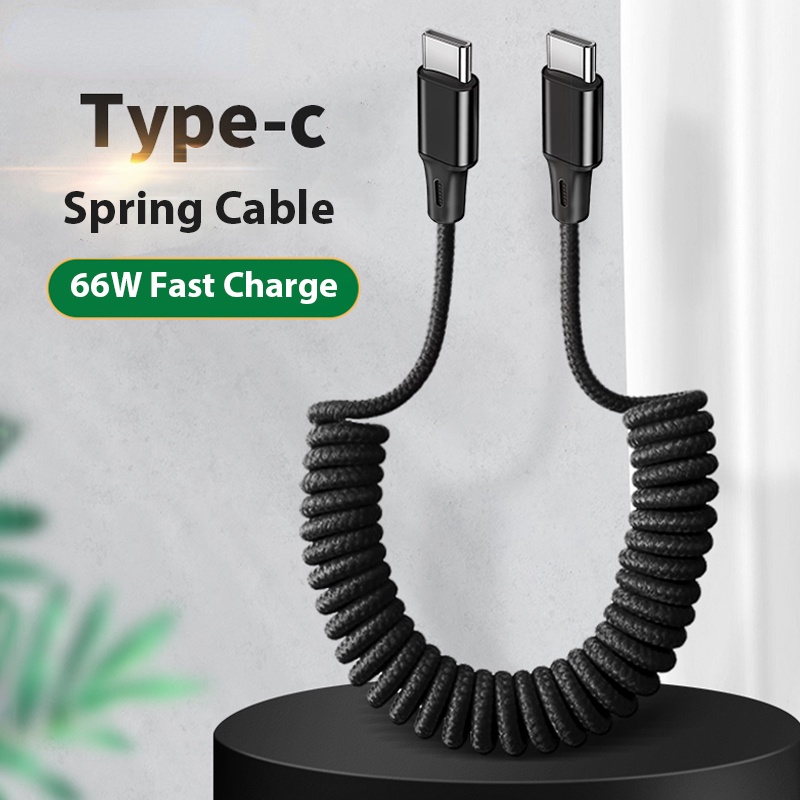 66W Spring USB Type C to USB C Fast Charging Cable for Xiaomi Poco ...