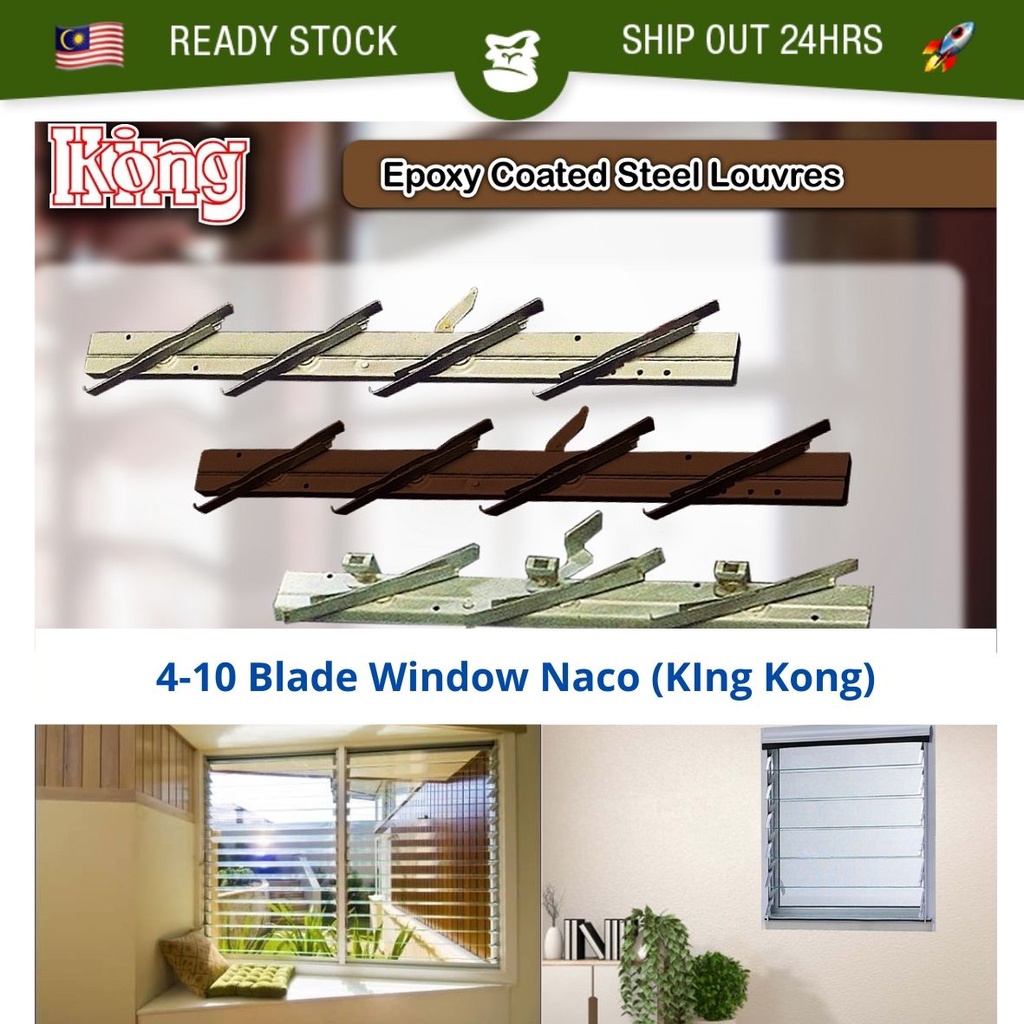 4-10 Blade Window Naco (KING KONG) Metal Louvres / Naco Window / Nako Tingkap / Louver Window ...