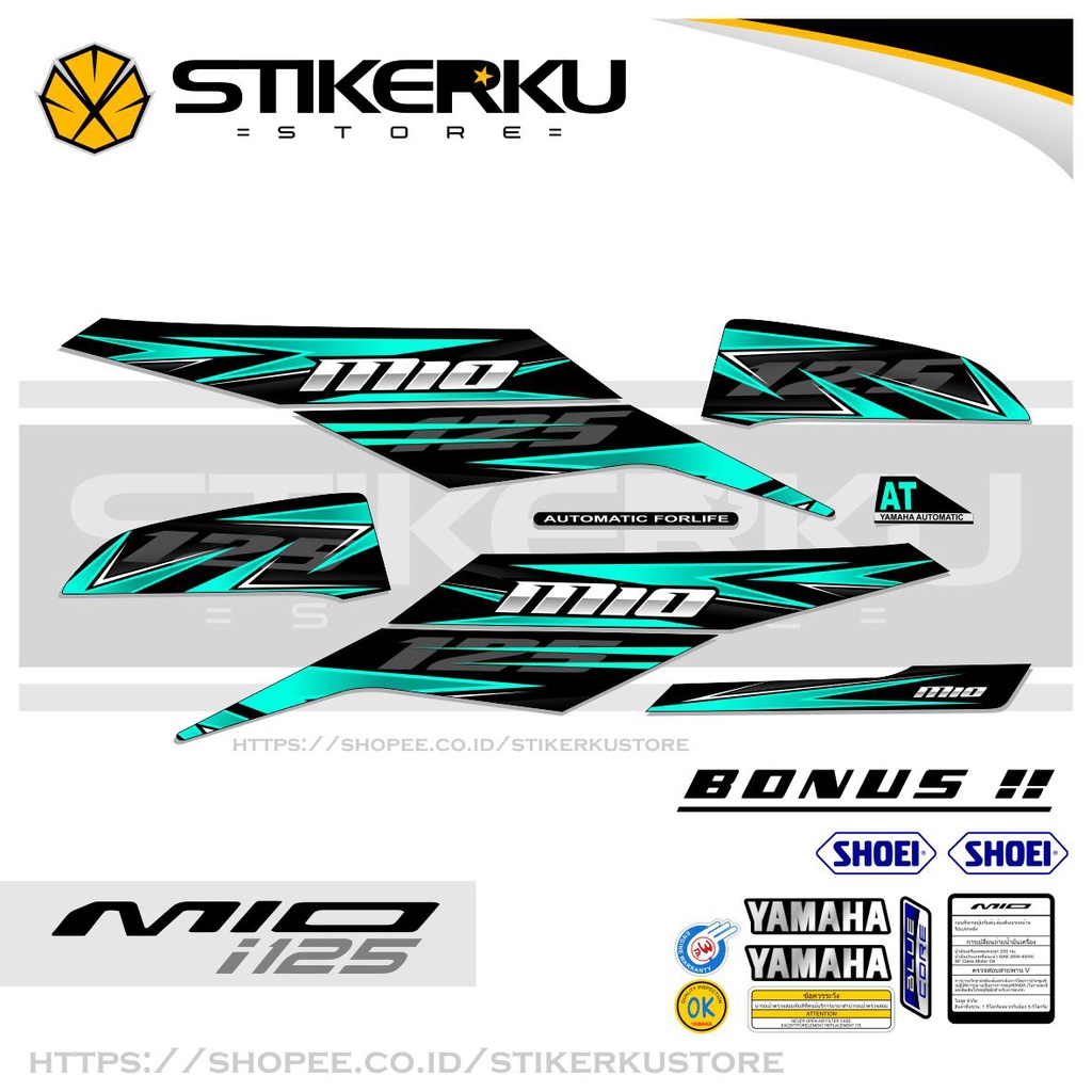 Sticker MIO i 125 STOCK DECALS / STRIPING MIO M3 /Z / 125/ Stickers ...