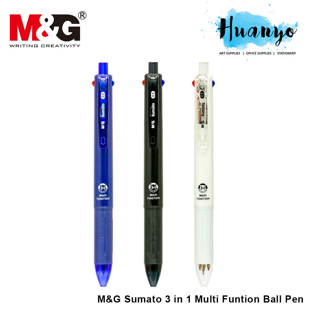 M&G Sumato 4 in 1 Multi Function Ball Pen (0.5MM Mechanical Pencil & 0.7MM Black , Blue , Red ...