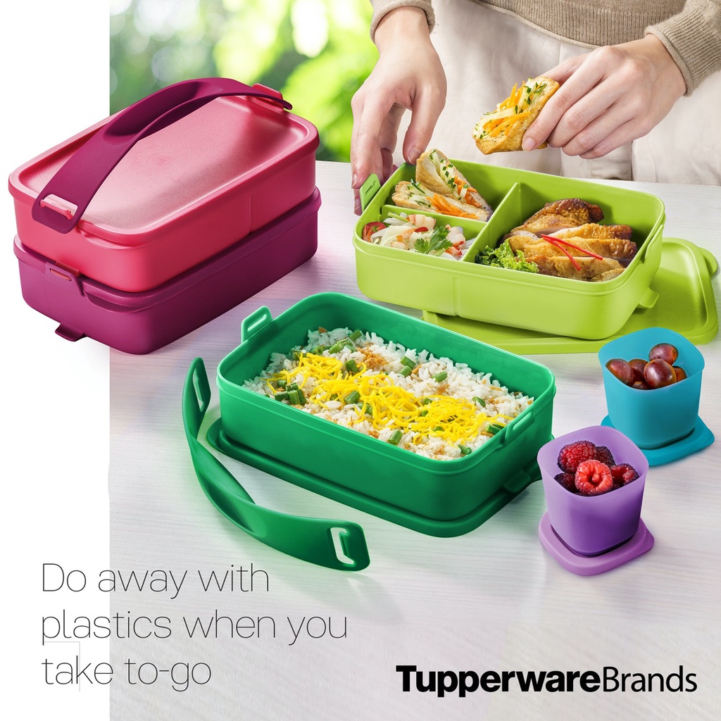 Tupperware Click To Go 900ml / Microwavable Tup Tiffin Set 550ml / Tup ...