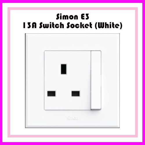 SIMON 13A SWITCH SOCKET E3 (FULL WHITE) | Shopee Malaysia