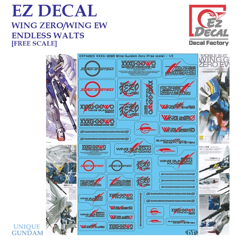[EZ DECAL] CSTM63 [1] WING ZERO / WING EW / ENDLESS WALTS [FREE SCALE ...