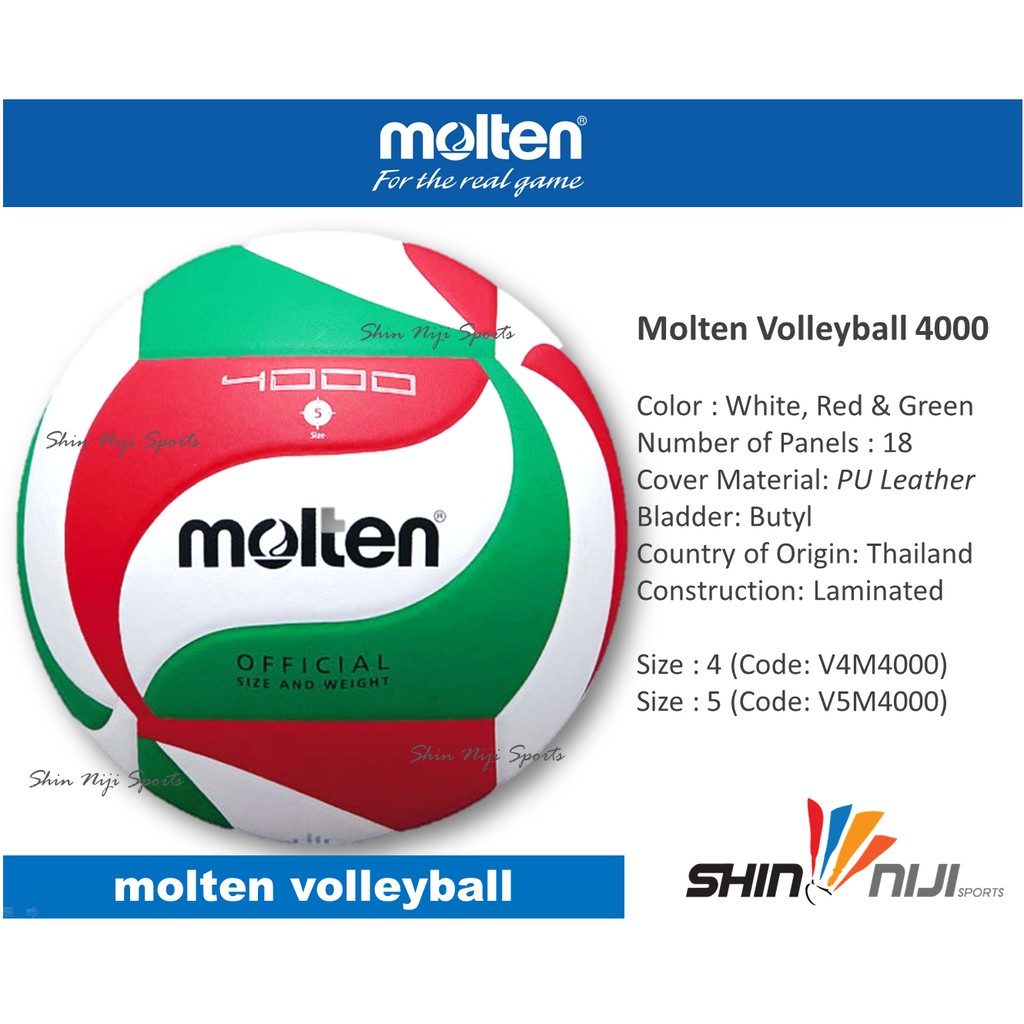 Molten Volleyball 2700, 3500, 4000, 4500, 5000 (100% Original) | Shopee ...