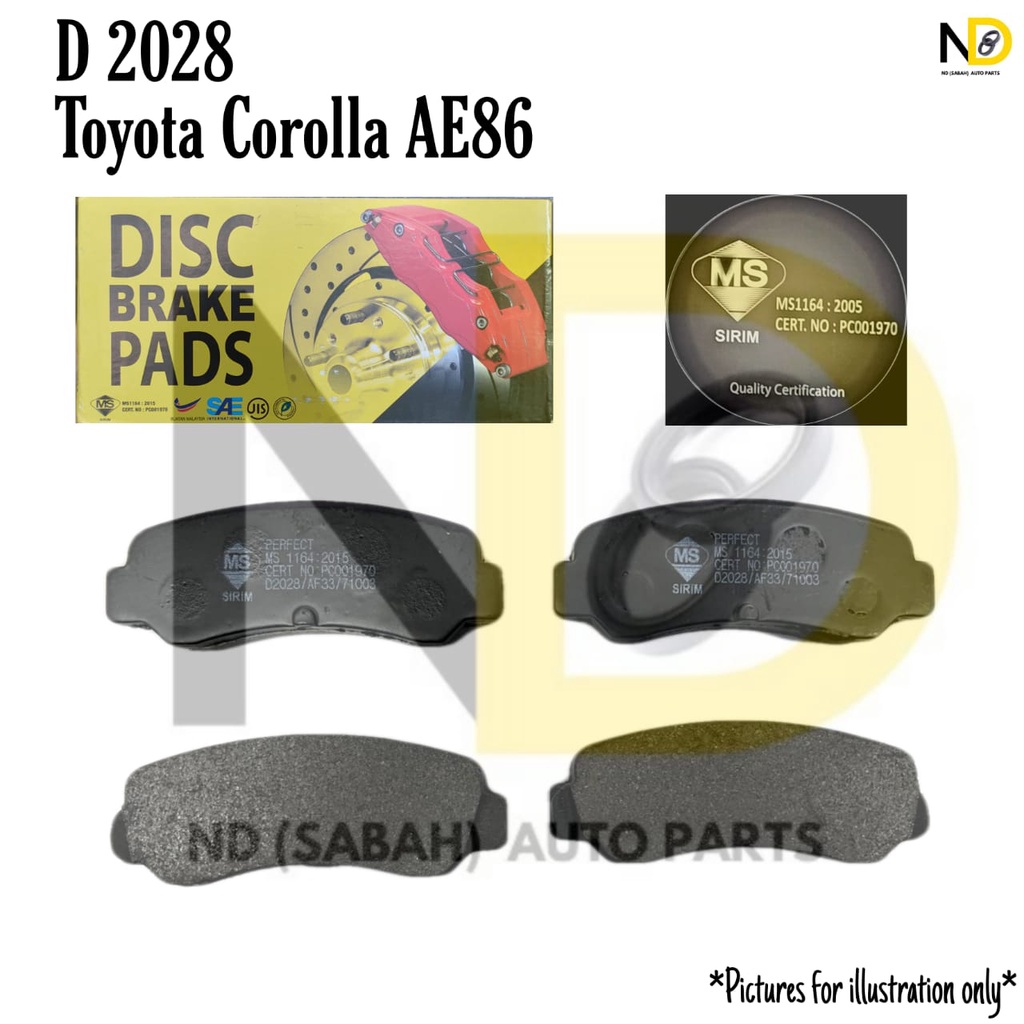 TOYOTA COROLLA AE86 D2028 REAR BRAKE PAD | Shopee Malaysia