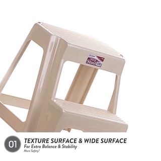 Elianware Heavy Duty Plastic Step Chair Ladder 45cm / Tangga Plastik E ...