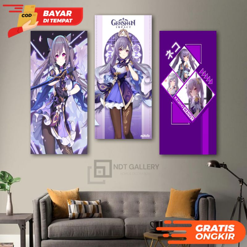 HIASAN DINDING Ndt[15x30] Genshin Impact Poster Keqing Wall Decor Wangy ...