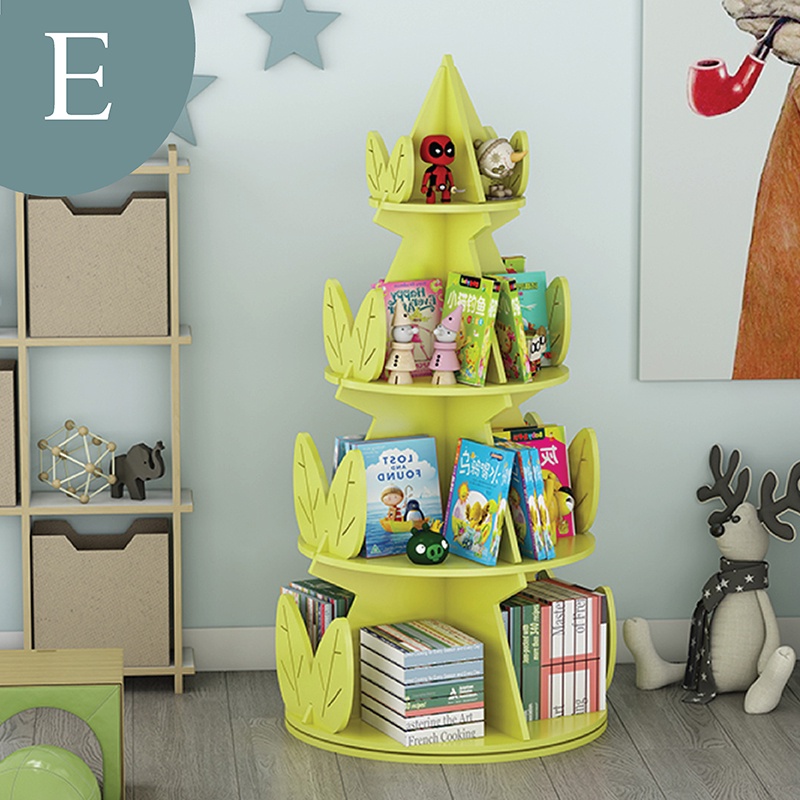 Rotating bookshelf creative children bookcase simple reading corner ...