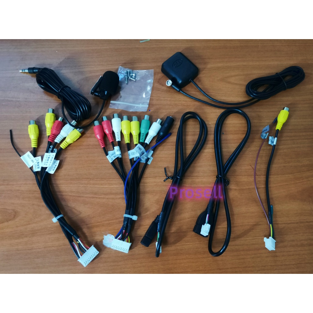 CAR ANDROID PLAYER SOCKET / RCA CABLE /USB CABLE , 4 & 6 Pin , GPS ANTENNA/ REVERSE CABLE / MIC ...